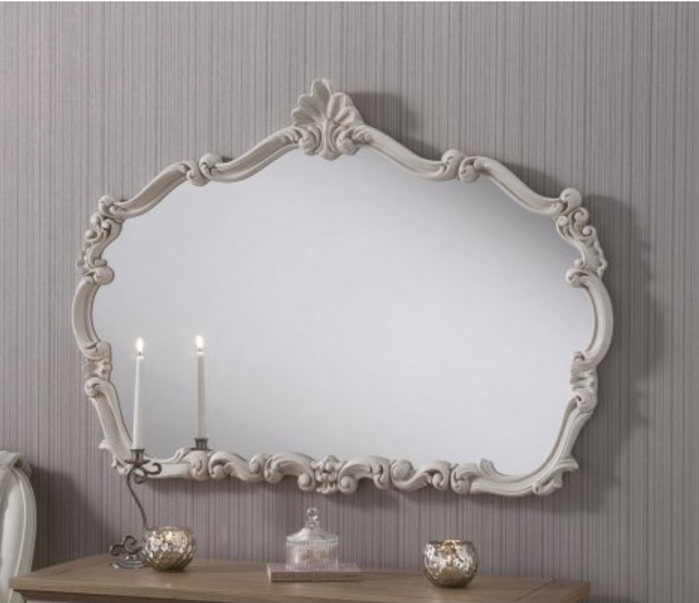 White Ornate Mirror - Little Feathered Nest